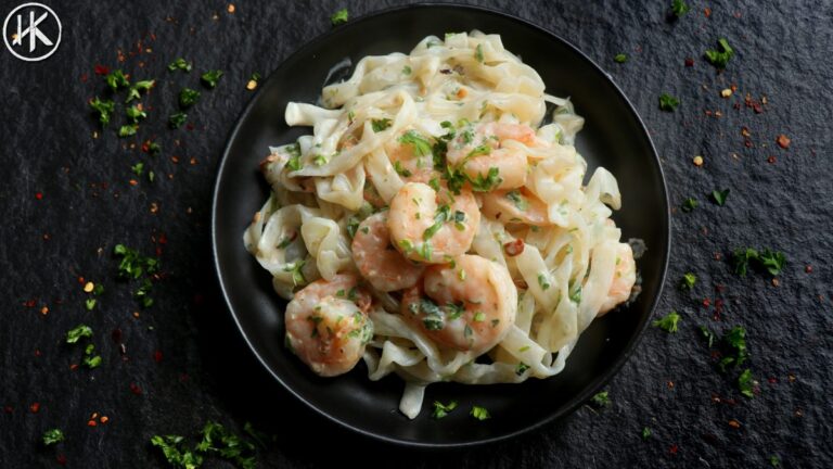 Creamy pasta with prawns - Headbanger's Kitchen